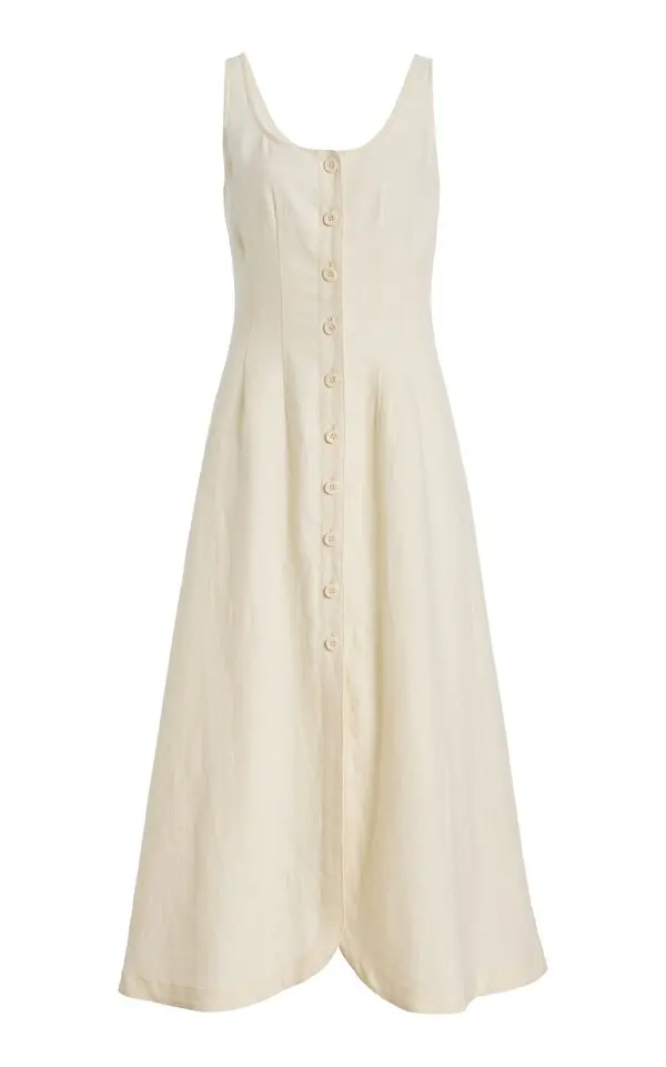 DL1961 Montauk Sleeveless Linen Maxi Dress - Ivory