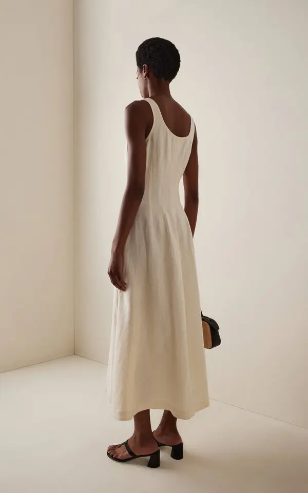 DL1961 Montauk Sleeveless Linen Maxi Dress - Ivory