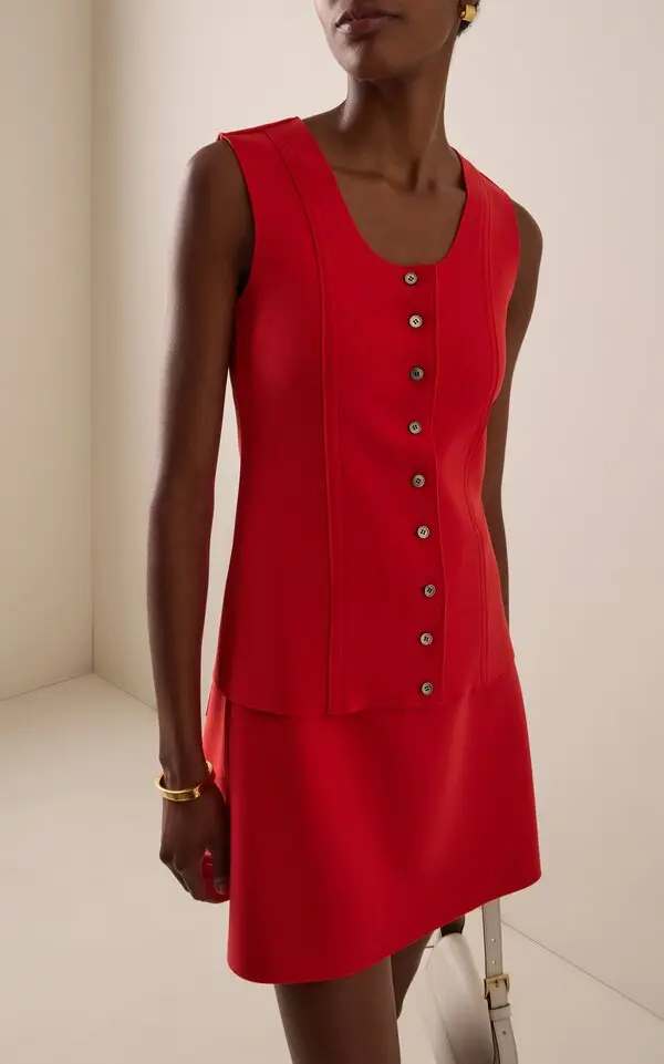 BIRROT Eclusive Lay3 Fitted Crepe Vest - Red