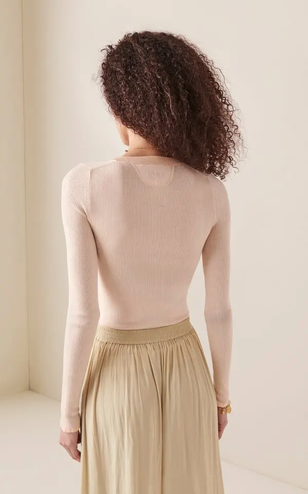 Chloé Fine-knit Wool Henley Top