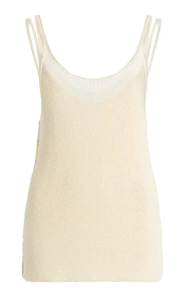 AISLING CAMPS Flip Cotton-blend Tank Top - White