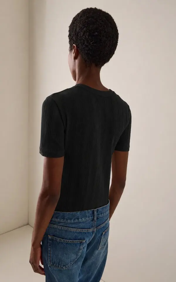 THE ROW Etina Ribbed Cotton T-shirt