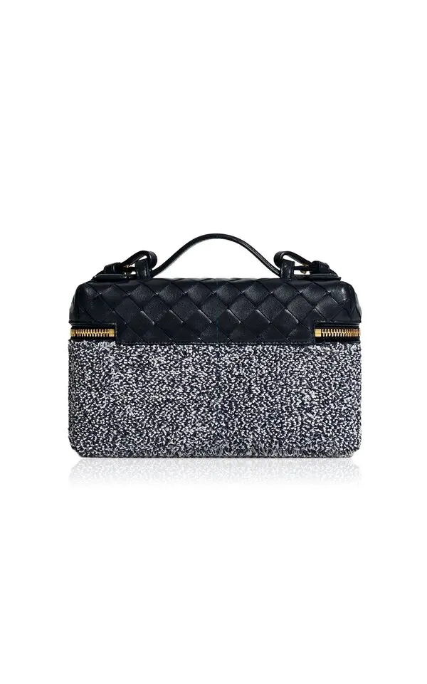 Bottega Veneta Leather And Raffia Vanity Case