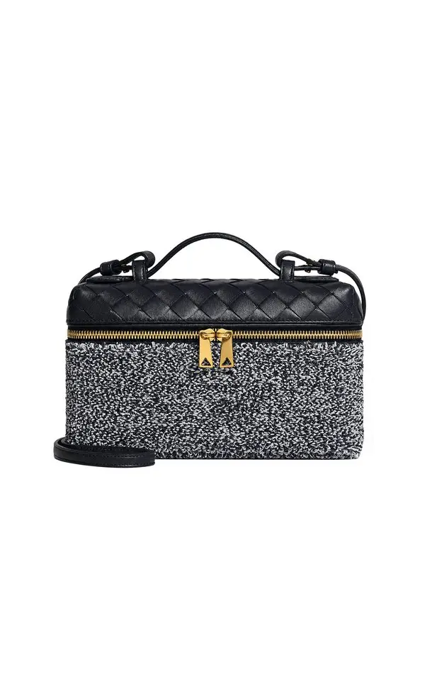 Bottega Veneta Leather And Raffia Vanity Case