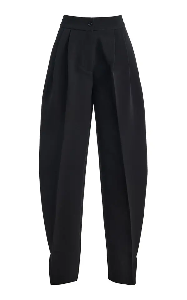 THE FRANKIE SHOP Doyer Pleated Wide Leg Trousers - Black