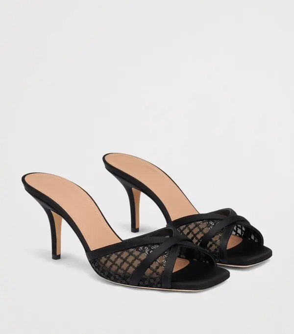 MALONE SOULIERS Sequin Mesh Perla Heeled Sandals