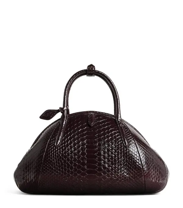 Alaïa Small Snakeskin Top Handle Bag - Red
