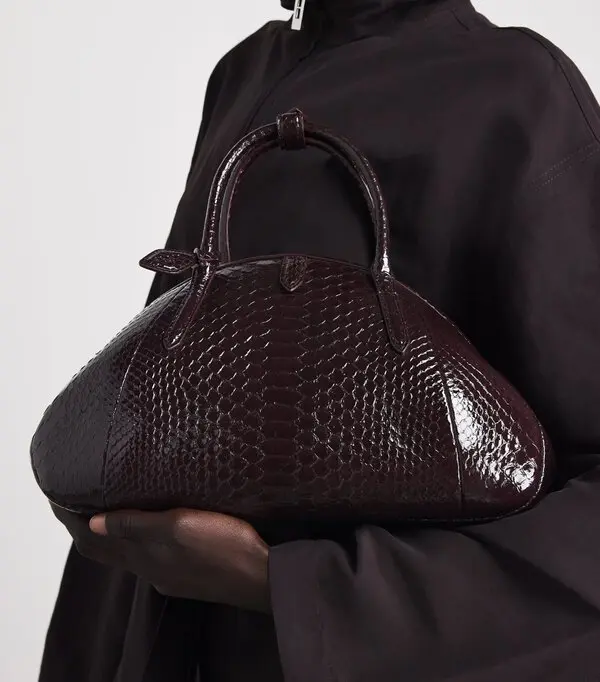 Alaïa Small Snakeskin Top Handle Bag - Red