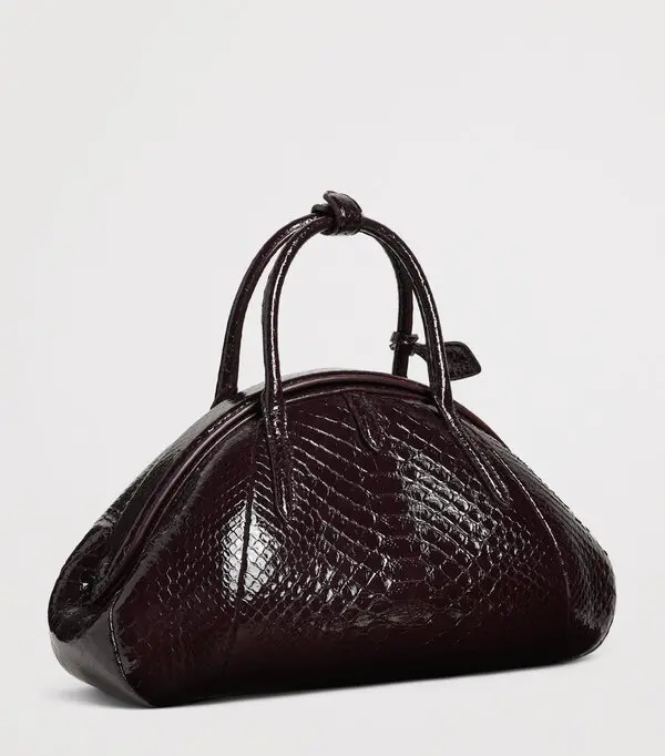 Alaïa Small Snakeskin Top Handle Bag - Red