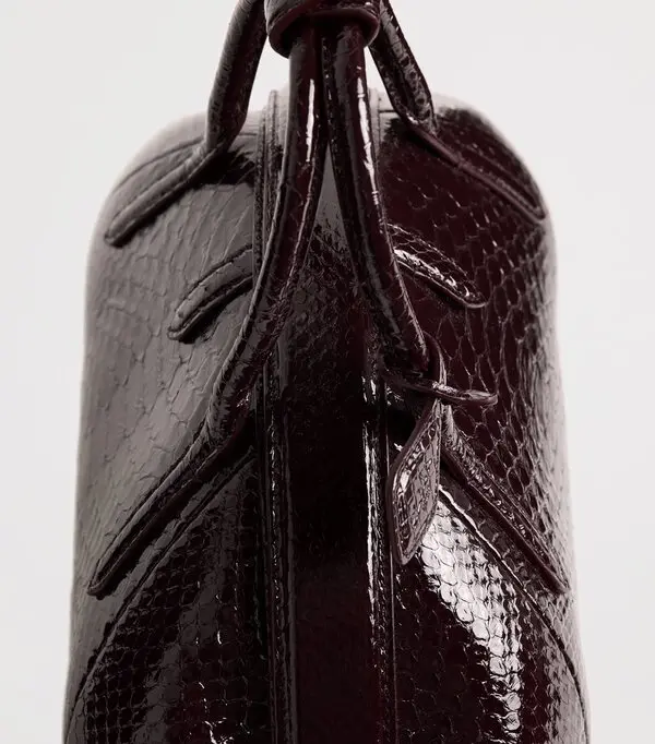 Alaïa Small Snakeskin Top Handle Bag - Red