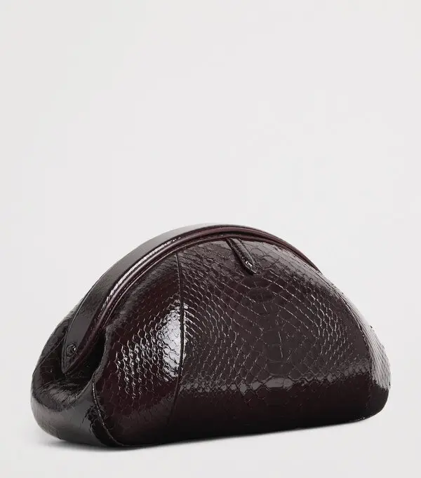 Alaïa Python Dome Clutch Bag - Black