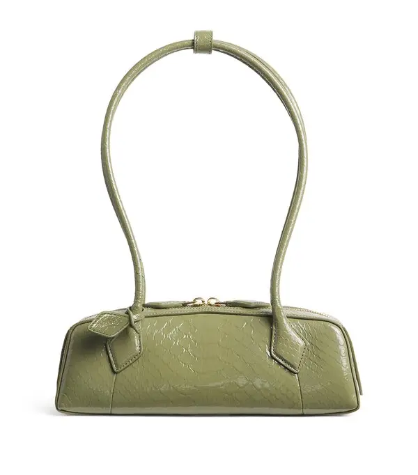 Alaïa Le Teckel Shoulder Bag In Snakeskin - Brown