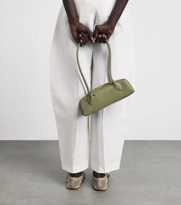 Alaïa Le Teckel Shoulder Bag In Snakeskin - Brown