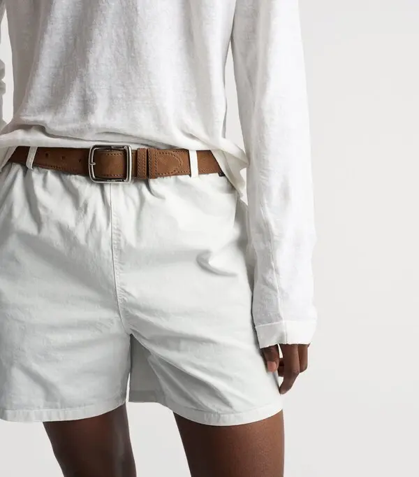 Prada Nubuck Leather Belt With Engraved Buckle