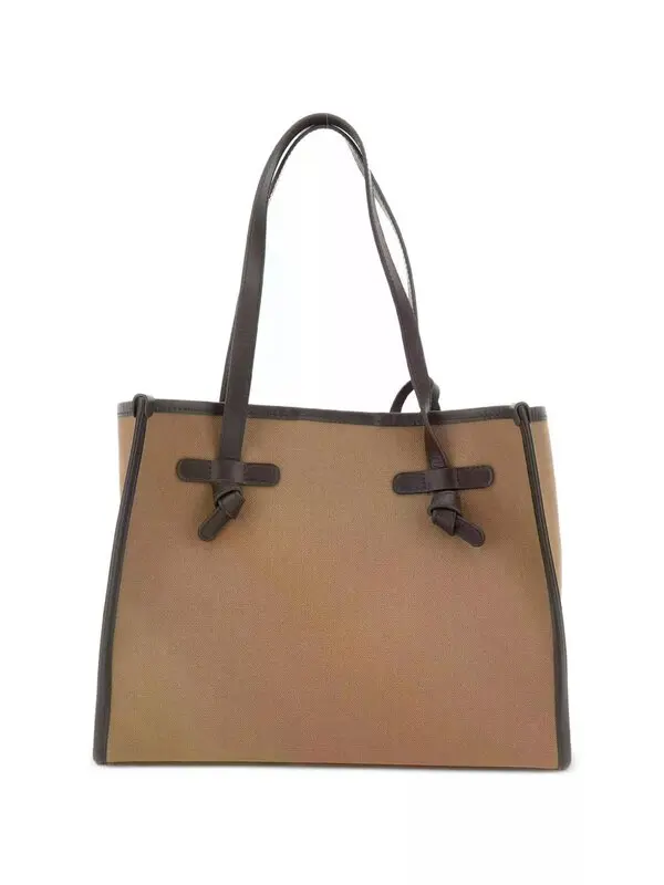 MARCELLA CLUB Medium Canvas Shoulder Bag With Leather Trim