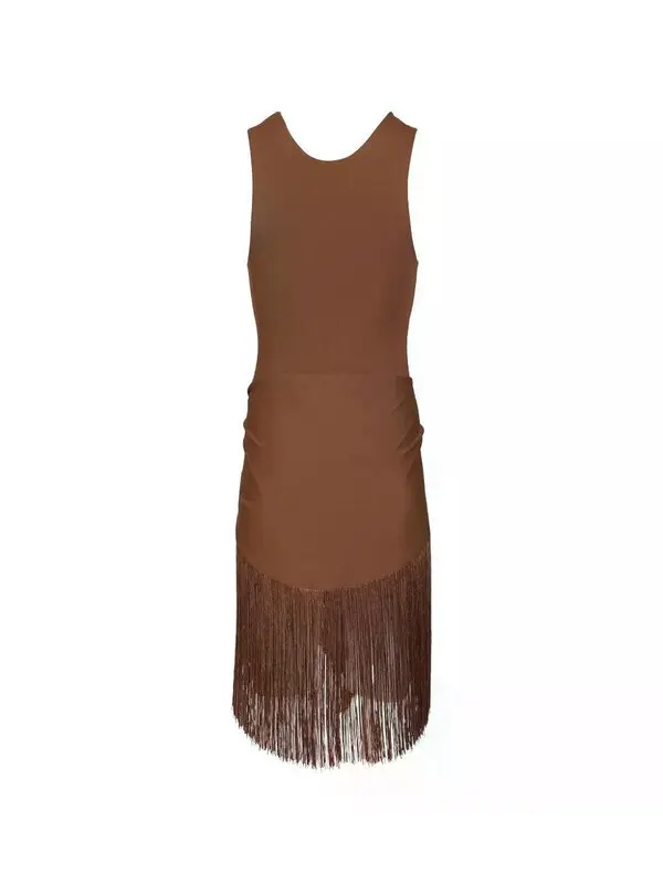 TALLER MARMO Sahara Lace-up Fringed Swimsuit - Brown