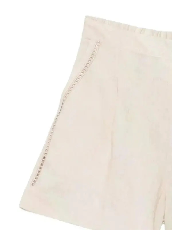 MC2 SAINT BARTH Eyelet Detail Mini Shorts - Neutrals