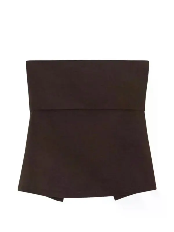 Closed Strapless Fold-over Jersey Tank Top