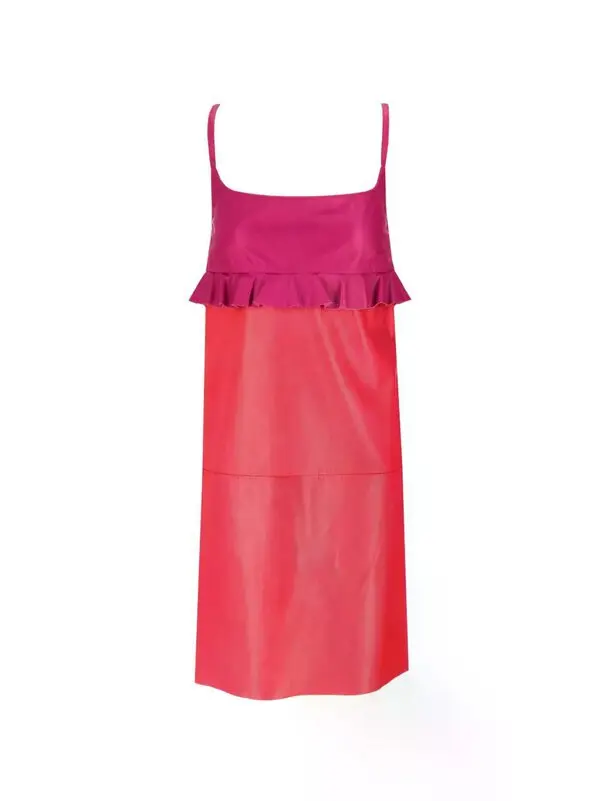 LA ROSE Ruffled Mini Dress - Red