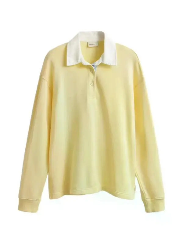 Gant Contrast Collar Long-sleeve Polo Shirt