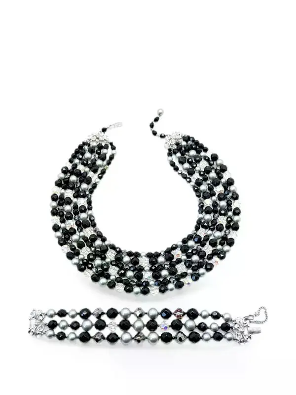 JENNIFER GIBSON JEWELLERY Schiaparelli Monochrome Multi-strand Necklace - Black