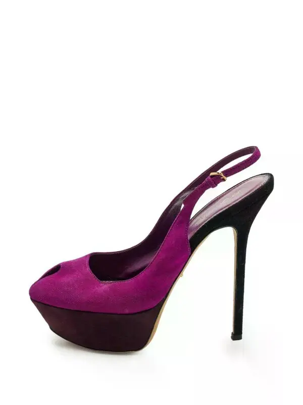 SERGIO ROSSI Cachet Platform Slingback Pumps - Purple
