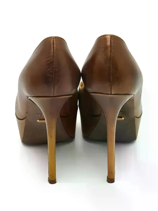 SERGIO ROSSI Peep-toe Platform Pumps - Gold