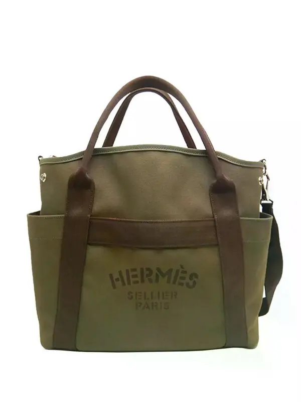 Hermès Toile Sac De Pansage Grooming Bag Satchel - Brown