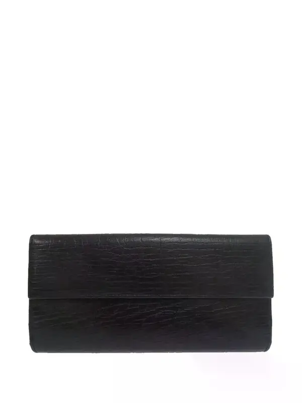 Gucci 20th Century Textured Leather Bamboo Wallet Long Wallets