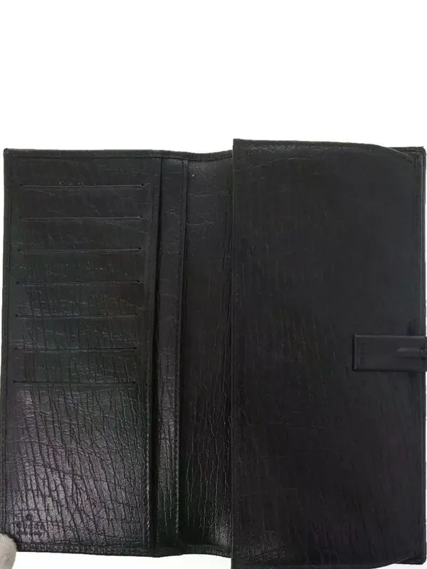 Gucci 20th Century Textured Leather Bamboo Wallet Long Wallets