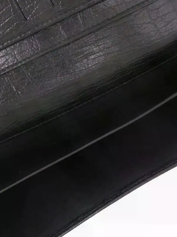 Gucci 20th Century Textured Leather Bamboo Wallet Long Wallets