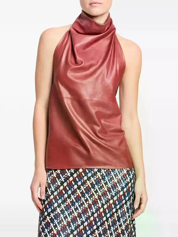 TWP Draped Leather Top