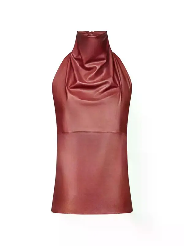 TWP Draped Leather Top