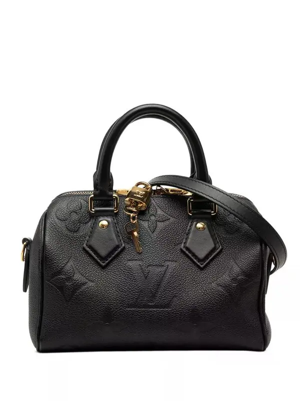 LOUIS VUITTON Monogram Giant Empreinte Speedy Bandouliere 20 Satchel - Black
