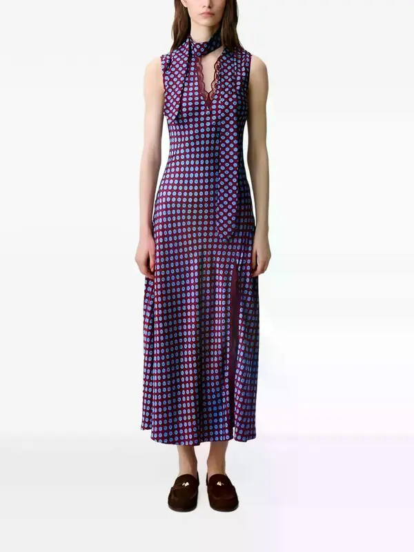 Claudie Pierlot Flowy Lace Maxi Dress - Red