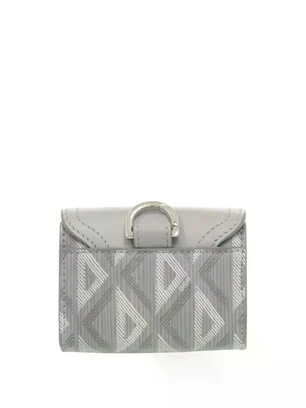Dior 2022 Cd Diamond Saddle Card Holder - Grey