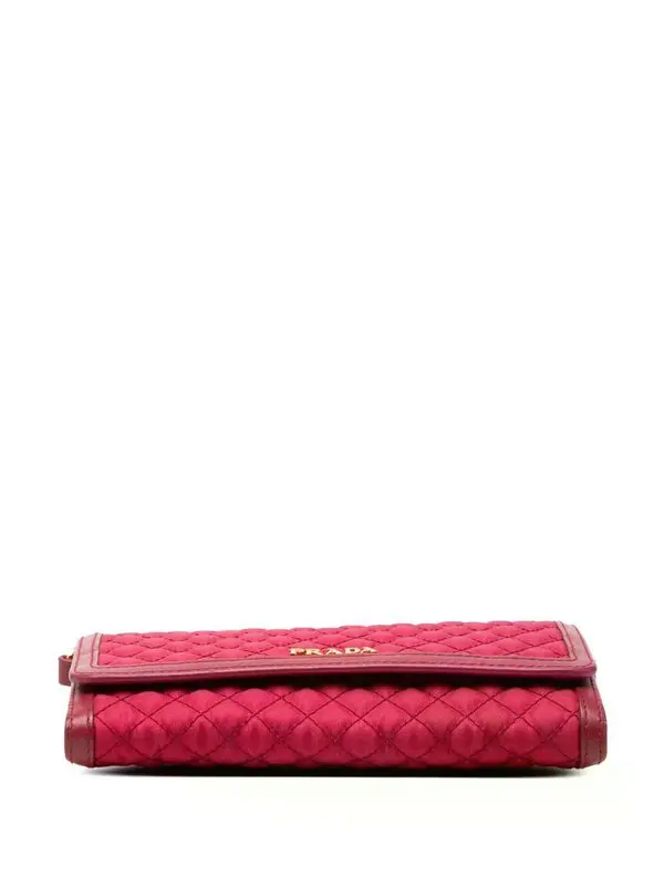 Prada Quilted Tessuto Impuntu Wallet On Strap Crossbody Bag