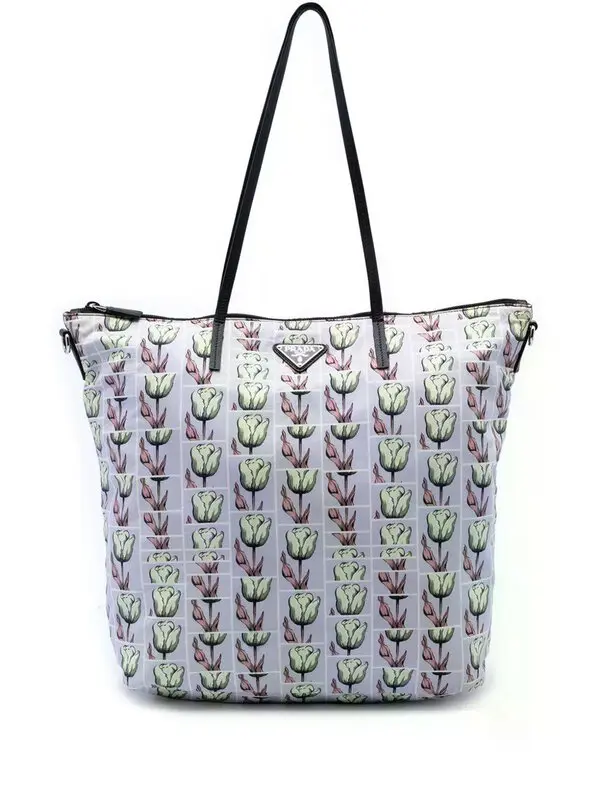 Prada 2013-2026 Tessuto Stampato Satchel - Purple