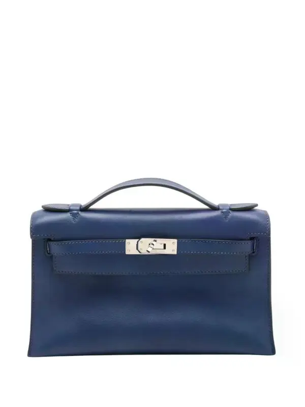 Hermès 2014 Swift Leather Kelly Pochette 22 Handbag - Blue