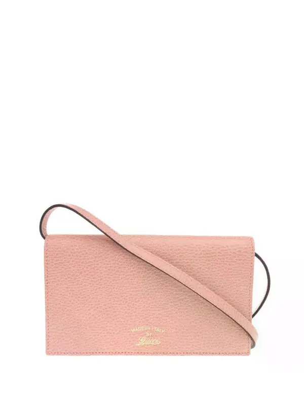 Gucci 2000-2015 Dollar Calfskin Swing Wallet On Strap Crossbody Bag - Pink
