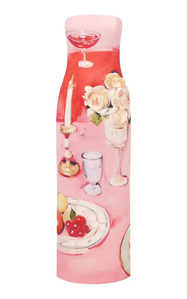 LEO LIN Rayna Embroidered Bustier Maxi Dress Aperitivo - Print