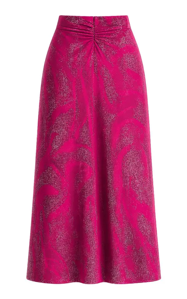 MARGHERITA MACCAPANI Jacquard Ruched Midi Skirt
