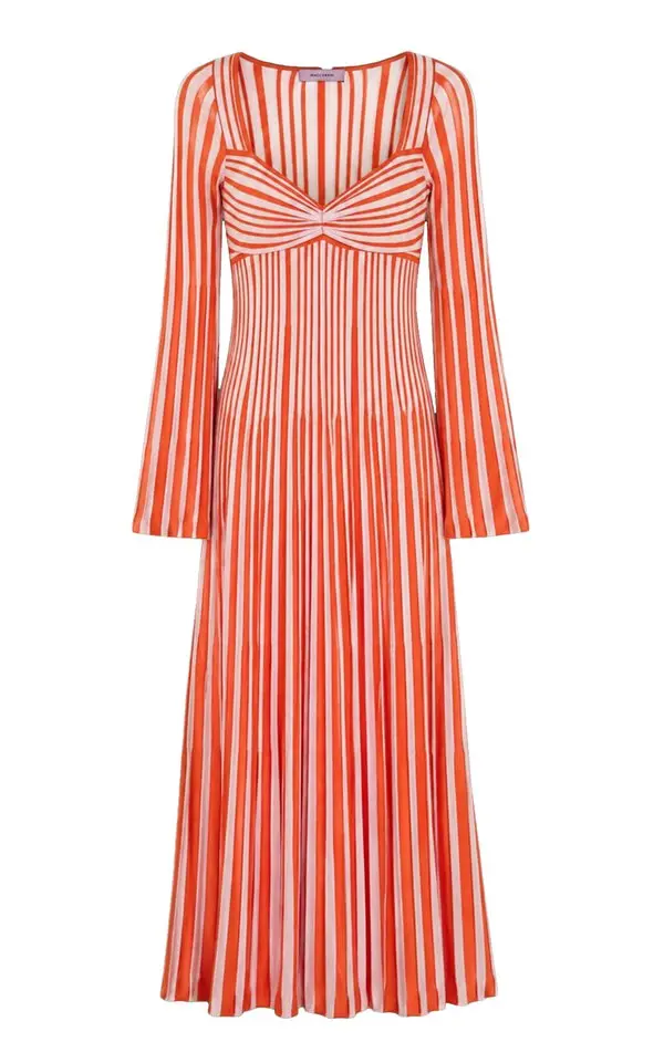 MARGHERITA MACCAPANI Terry Lurex Knit Maxi Dress - Orange