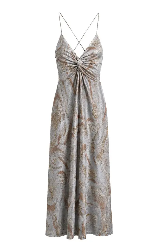 MARGHERITA MACCAPANI Knotted Cotton-blend Jacquard Maxi Dress - Multi