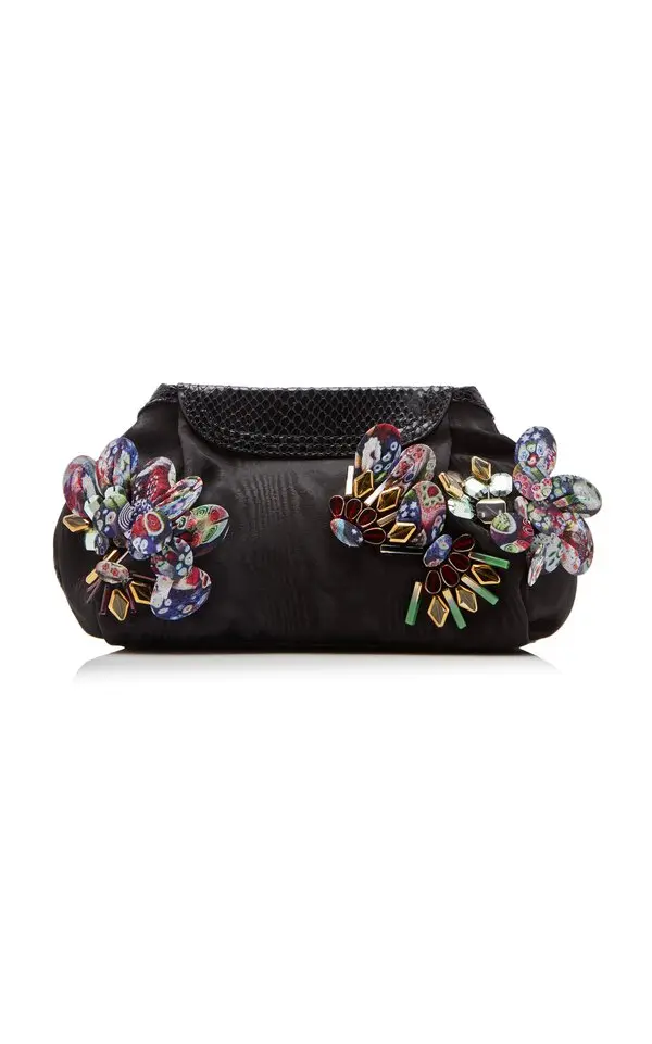 Dries Van Noten Blossom Embellished Jacquard Clutch