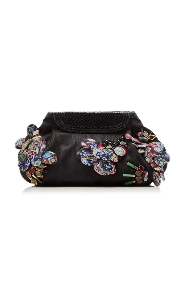 Dries Van Noten Blossom Embellished Jacquard Clutch