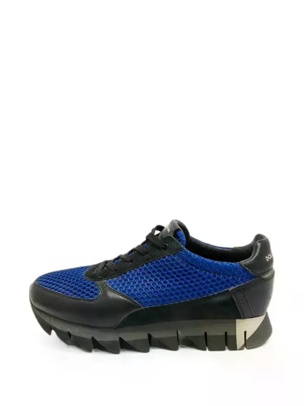 Dolce & Gabbana Lizard-embossed Mesh Sneakers - Blue