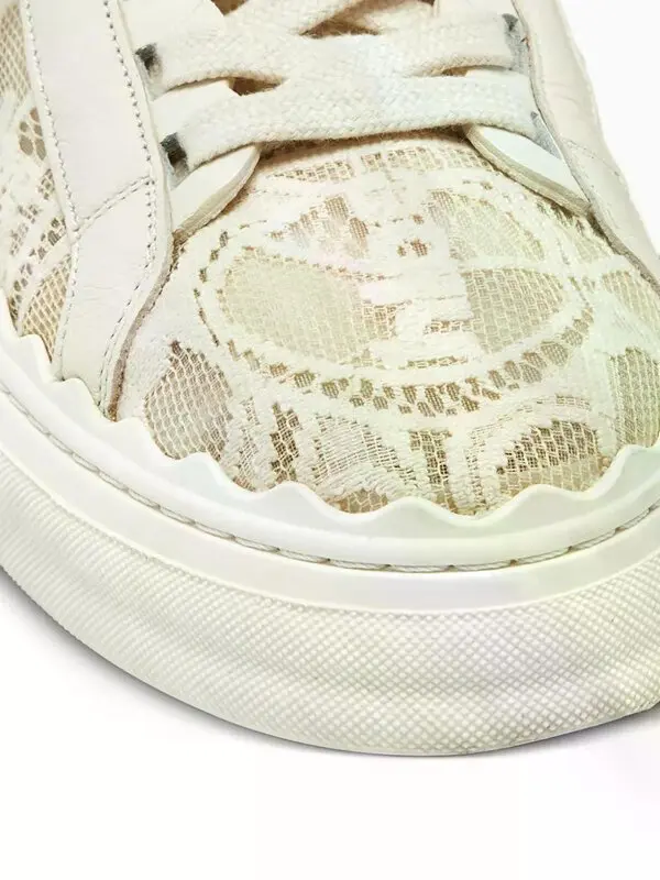 Chloé Lauren Lace-up Sneakers - White