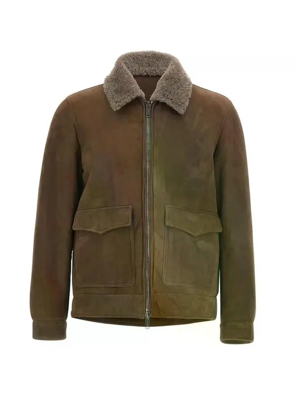 VOLFAGLI FIRENZE Brunelleschi Shearling-collar Suede Jacket