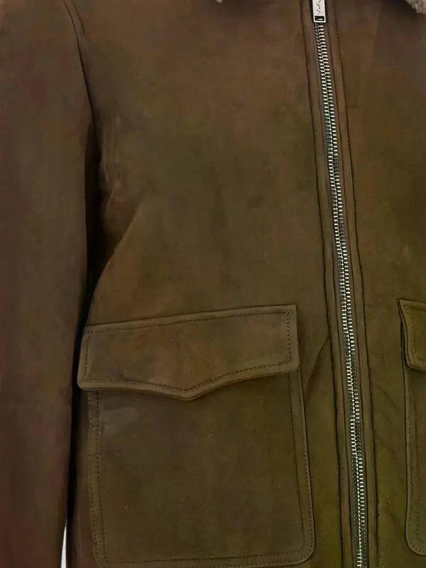 VOLFAGLI FIRENZE Brunelleschi Shearling-collar Suede Jacket